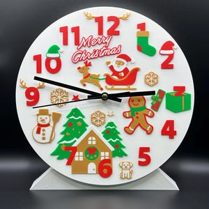Christmas Clock – 3D Printed – Wall or Desk – 10" - Etsy