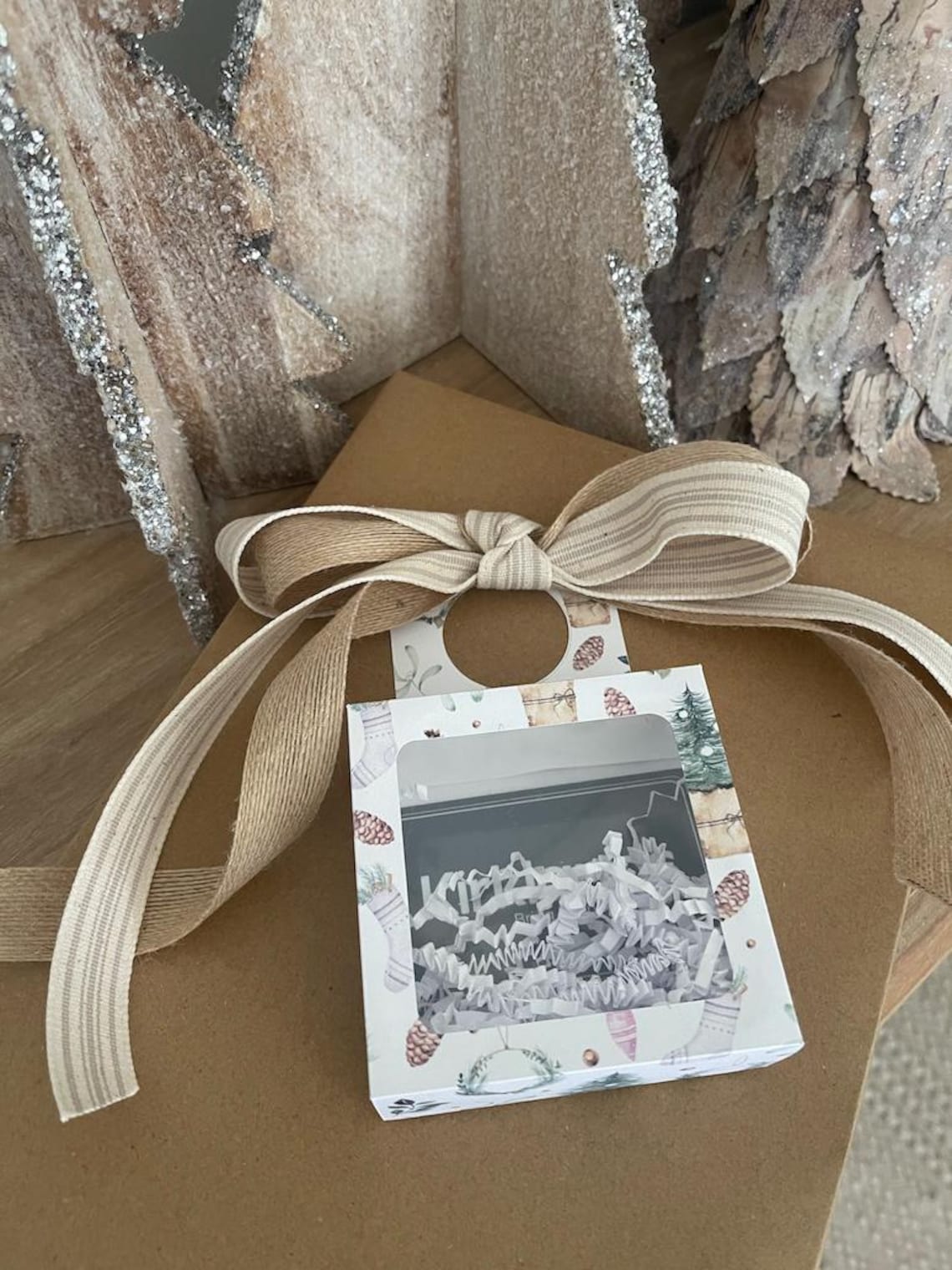 6 Hanging Gift Boxes for Wine Bottle or Ornament NATURE PRINT - Etsy