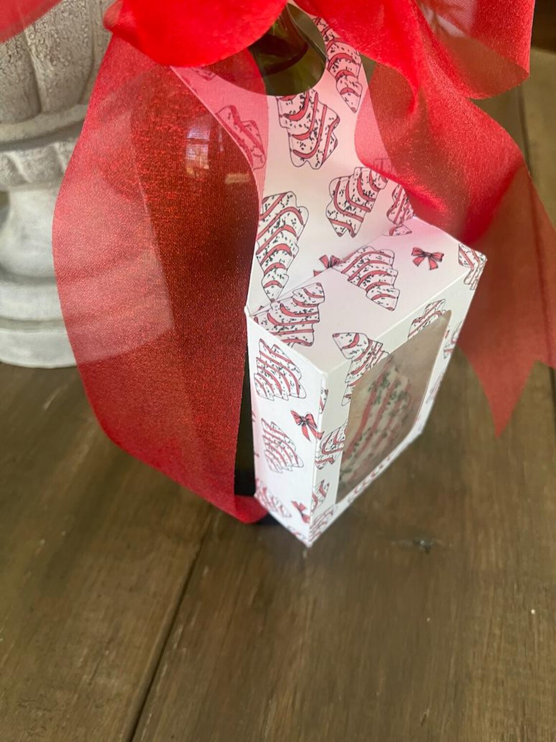 6 Large Hanging Gift Box for Wine Bottle or Ornament CHRISTMAS TREE ...