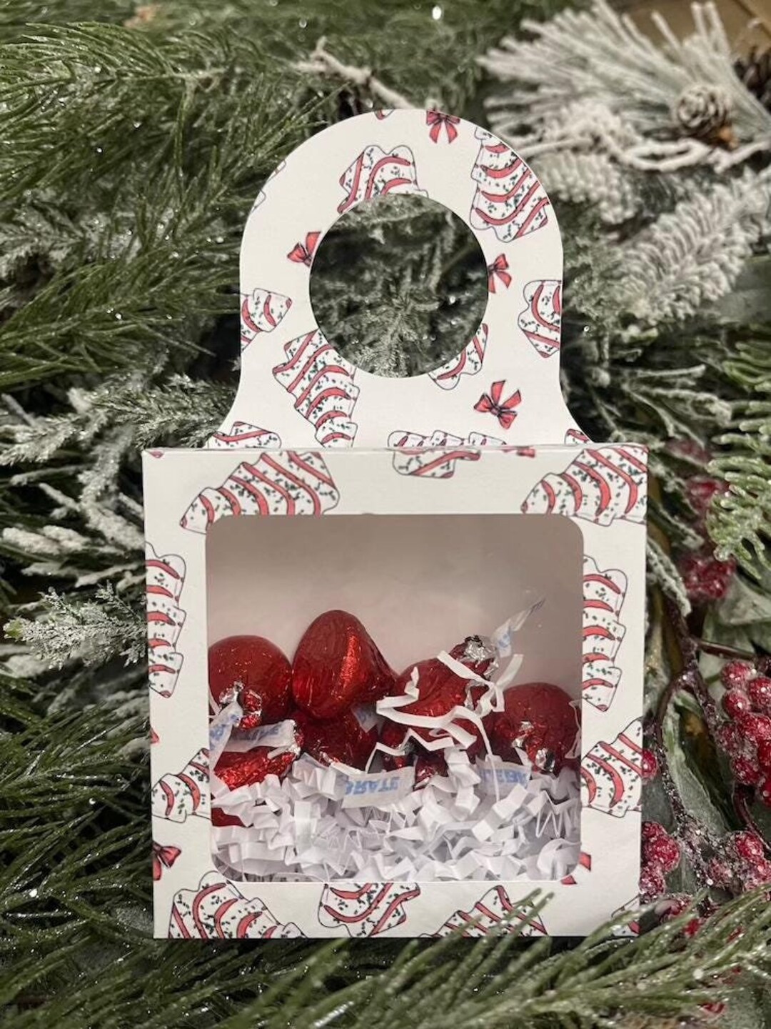 Hanging Gift Boxes for Wine Bottle or Ornament CHRISTMAS TREE CAKE Set ...