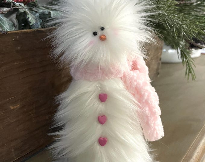 Handmade Frazzled Fluffy Snowman "stressed Out" Christmas Shelf Sitter ...