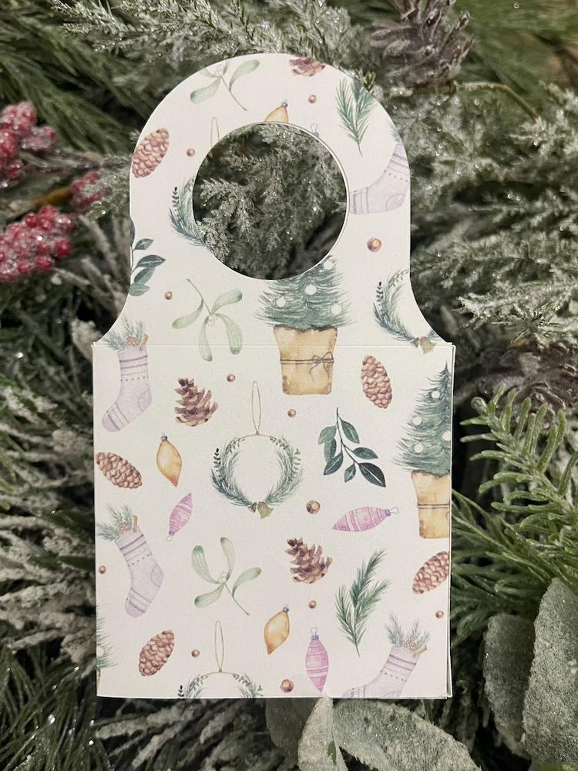 6 Hanging Gift Boxes for Wine Bottle or Ornament NATURE PRINT - Etsy
