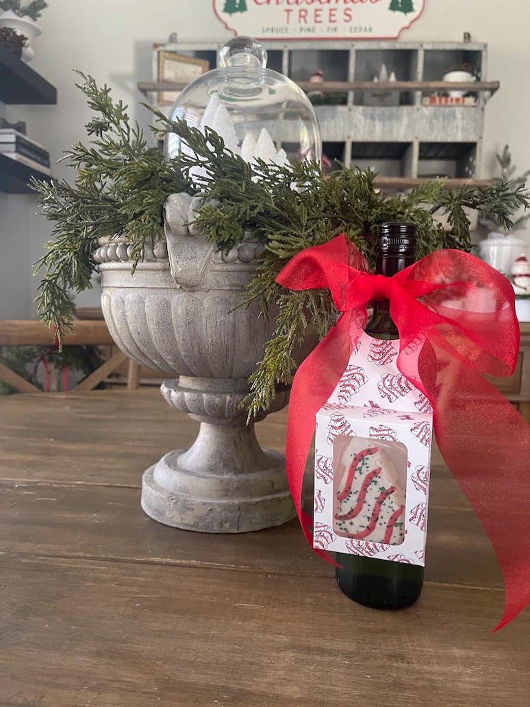 6 Large Hanging Gift Box for Wine Bottle or Ornament CHRISTMAS TREE ...