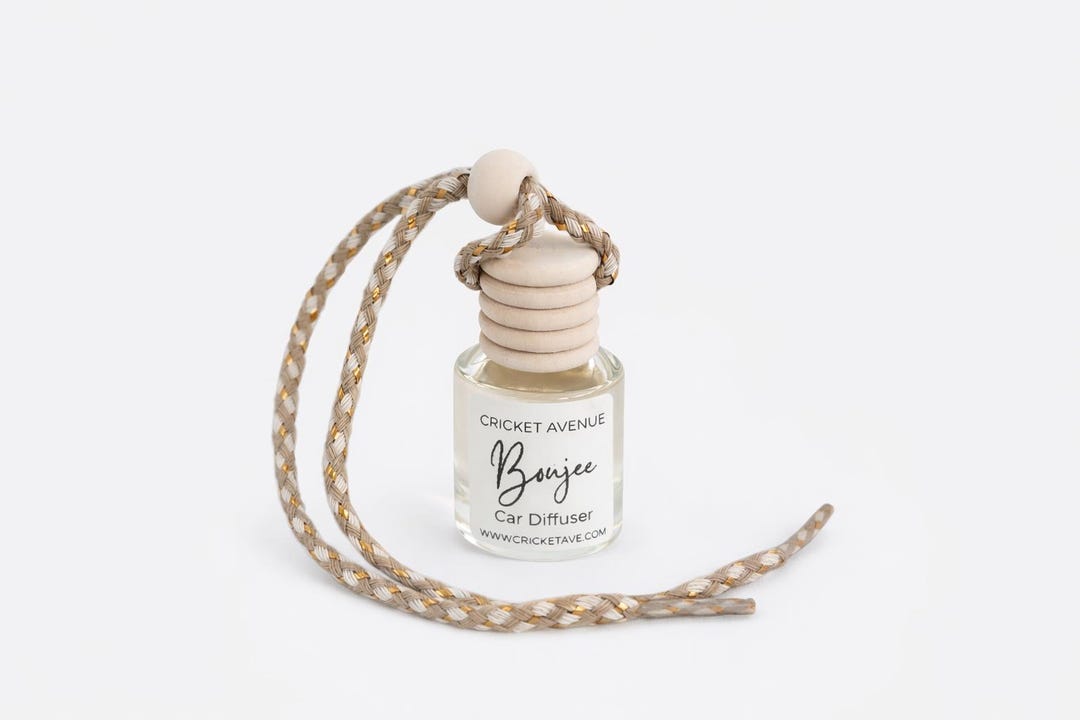 Hanging Car Oil Diffuser: Refillable Glass Bottle, Wooden Cap Choice of ...