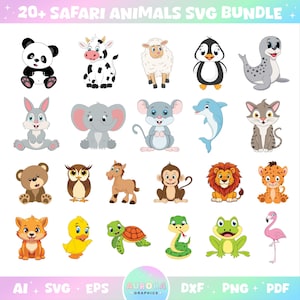 Safari Animals SVG Bundle, Zoo Animal Clipart (digital Download) - Etsy UK