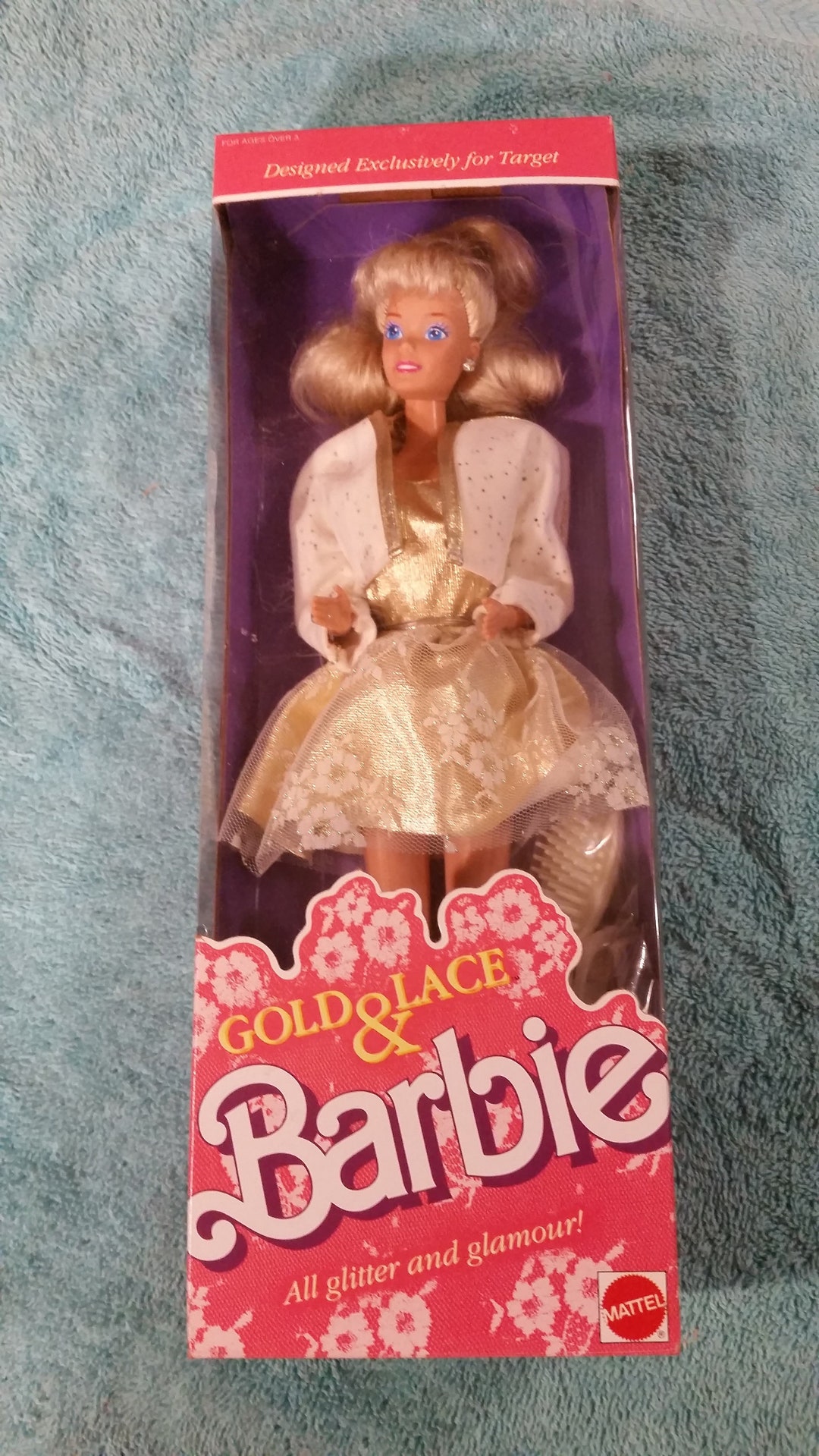 1989 • Gold & Lace Barbie • No. 7476 • Mattel • NRFB • Designed ...