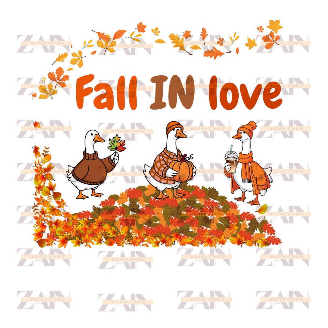 Fall Ducks PNG | Autumn Goose Clipart | Farmhouse T-shirt Design ...