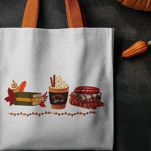 Cozy Autumn PNG Clipart | Books Blanket Smoothie | Fall Digital ...