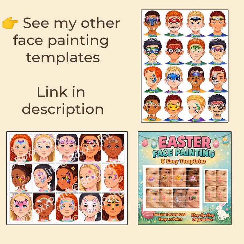 16 Simple Face Paint MENU - Face Paint Animals Designs - MENU BOARDS ...