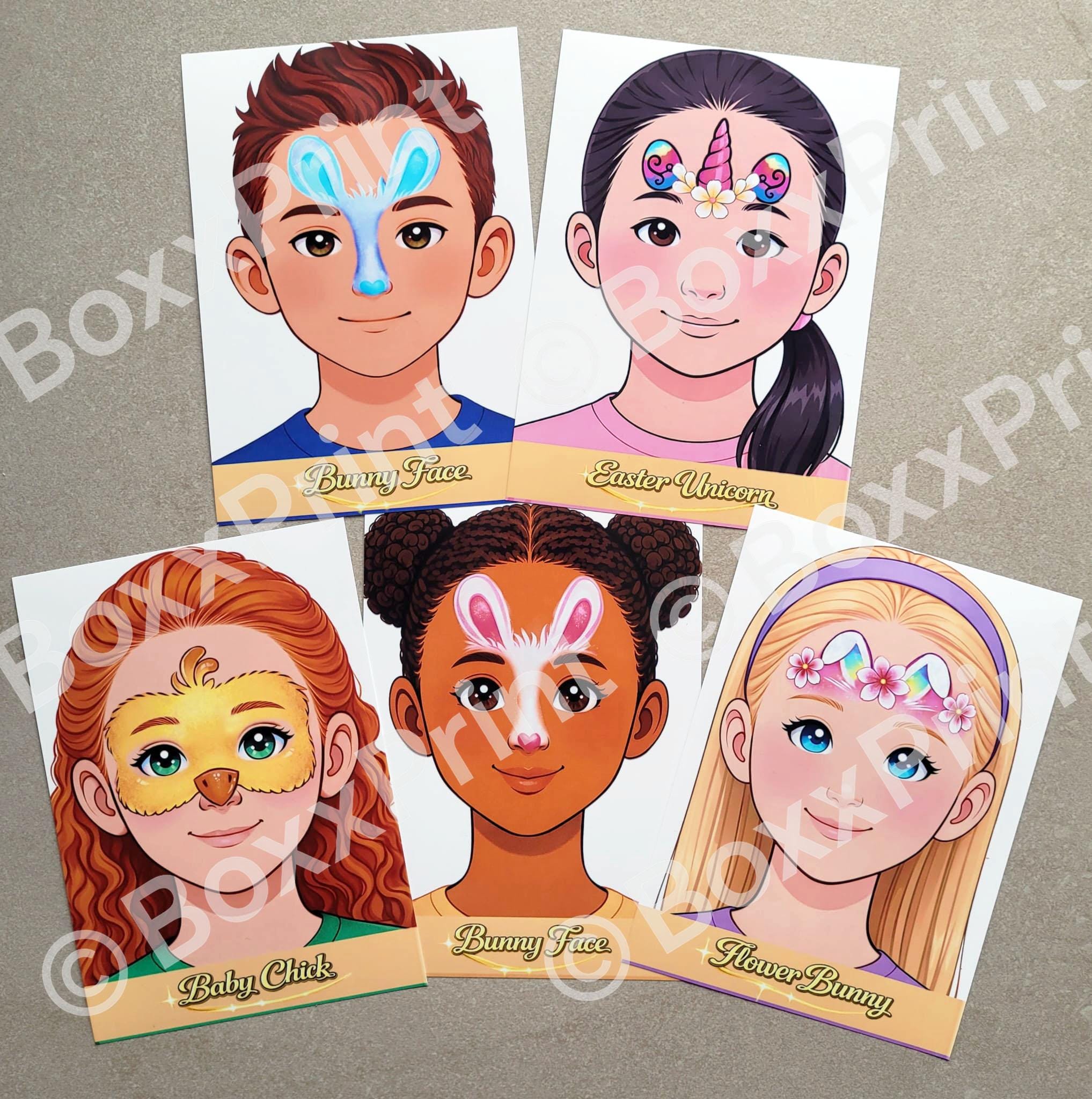 16 Simple Easter & Spring Face Paint Designs – Menu Boards – Printable ...