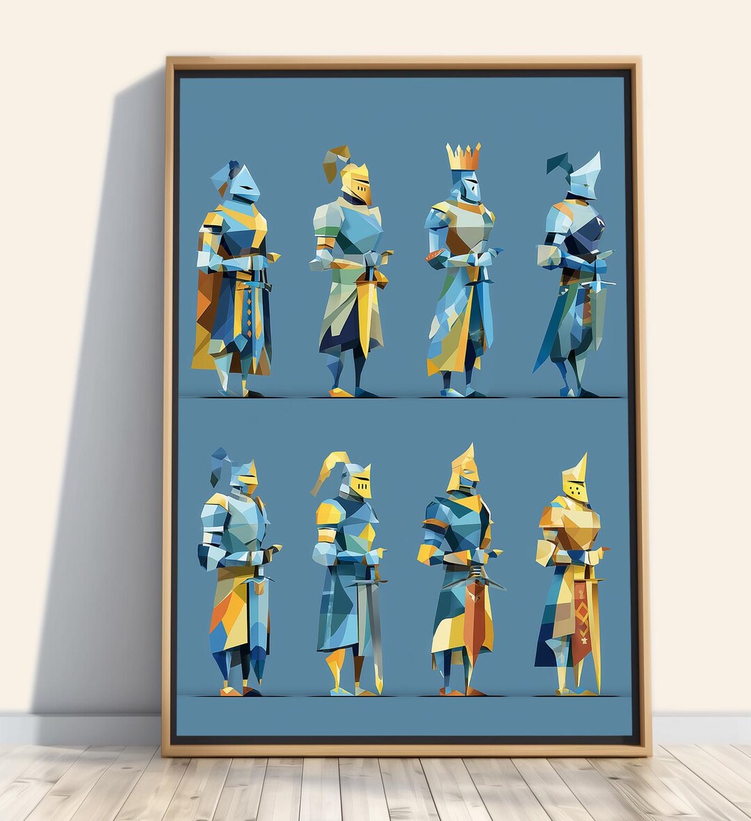 Geometric Knights Illustration, Kids Wall Art (digital Download) - Etsy