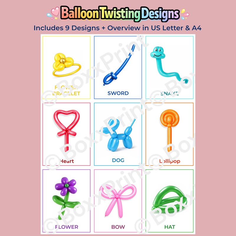 Twisted Balloon Clipart - Etsy