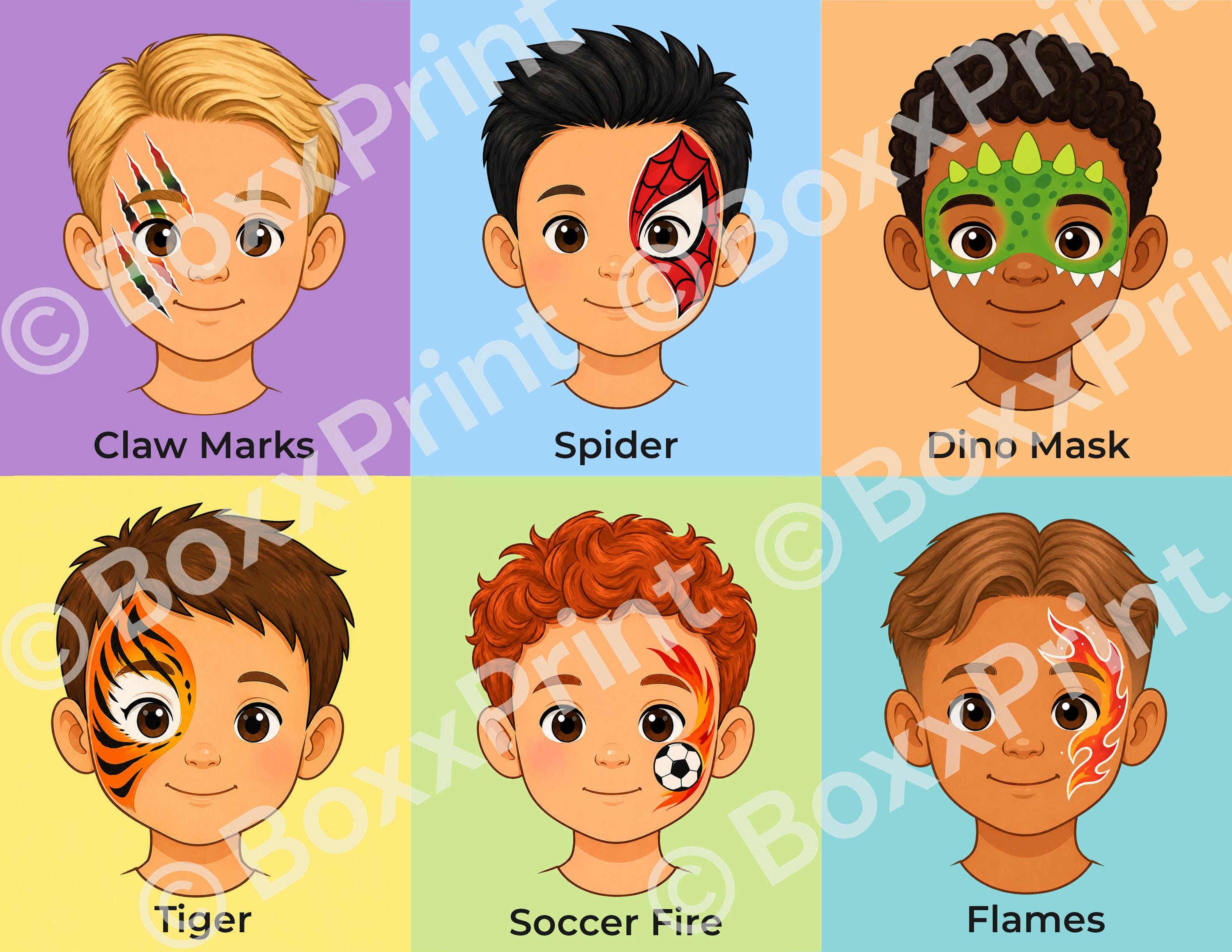 Simple Face Paint Menu Boys | Easy Face Painting | Beginner Friendly ...