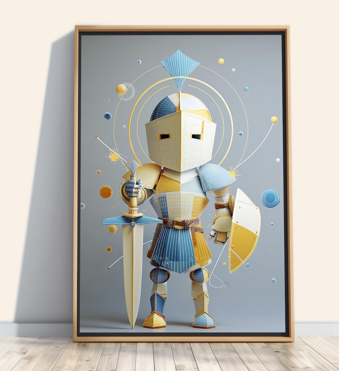 Geometric Knight Art Print, Modern Medieval Decor (digital Download) - Etsy