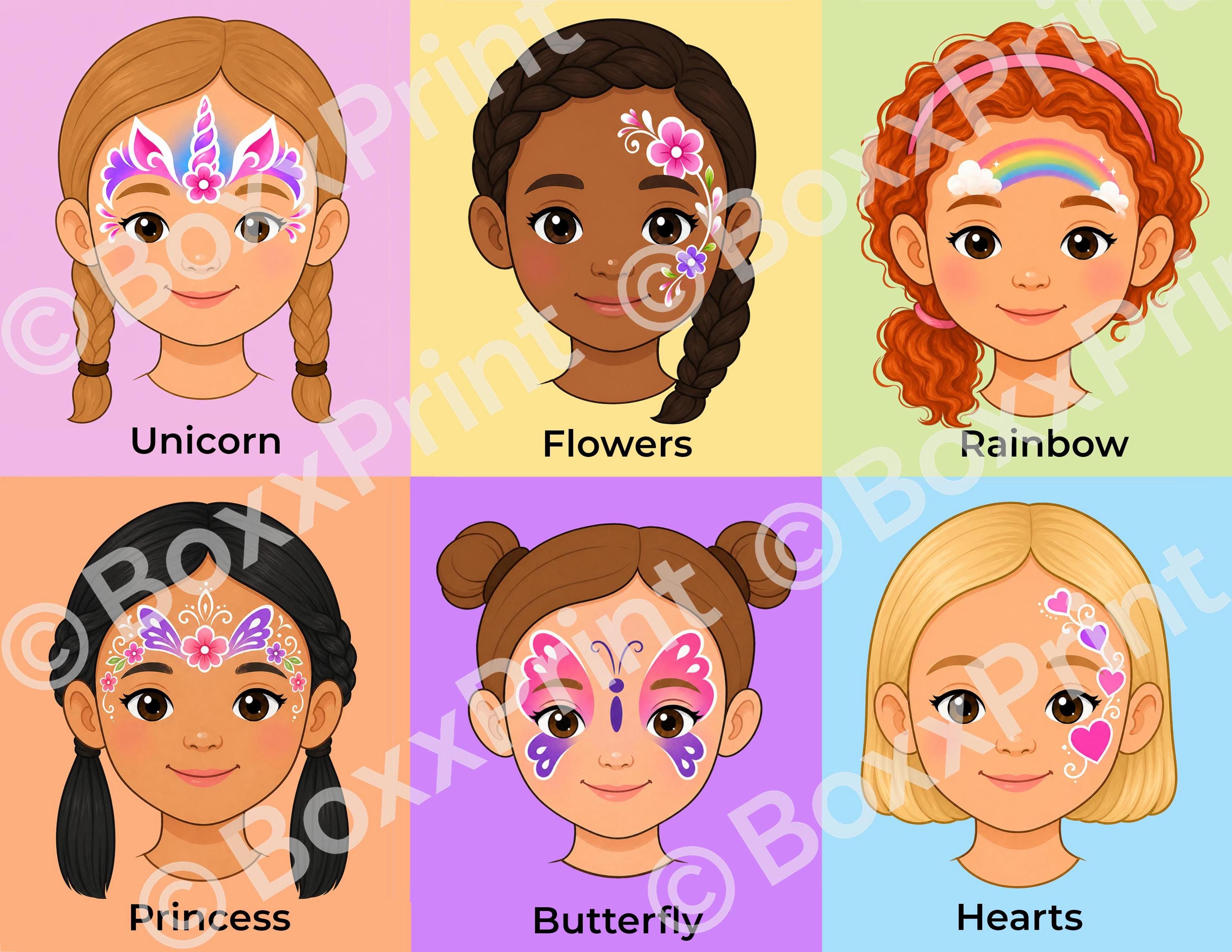 Simple Face Paint Menu Girls | Easy Face Painting | Beginner Friendly ...