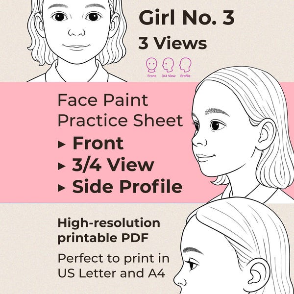Face Paint Practice Sheet - Etsy