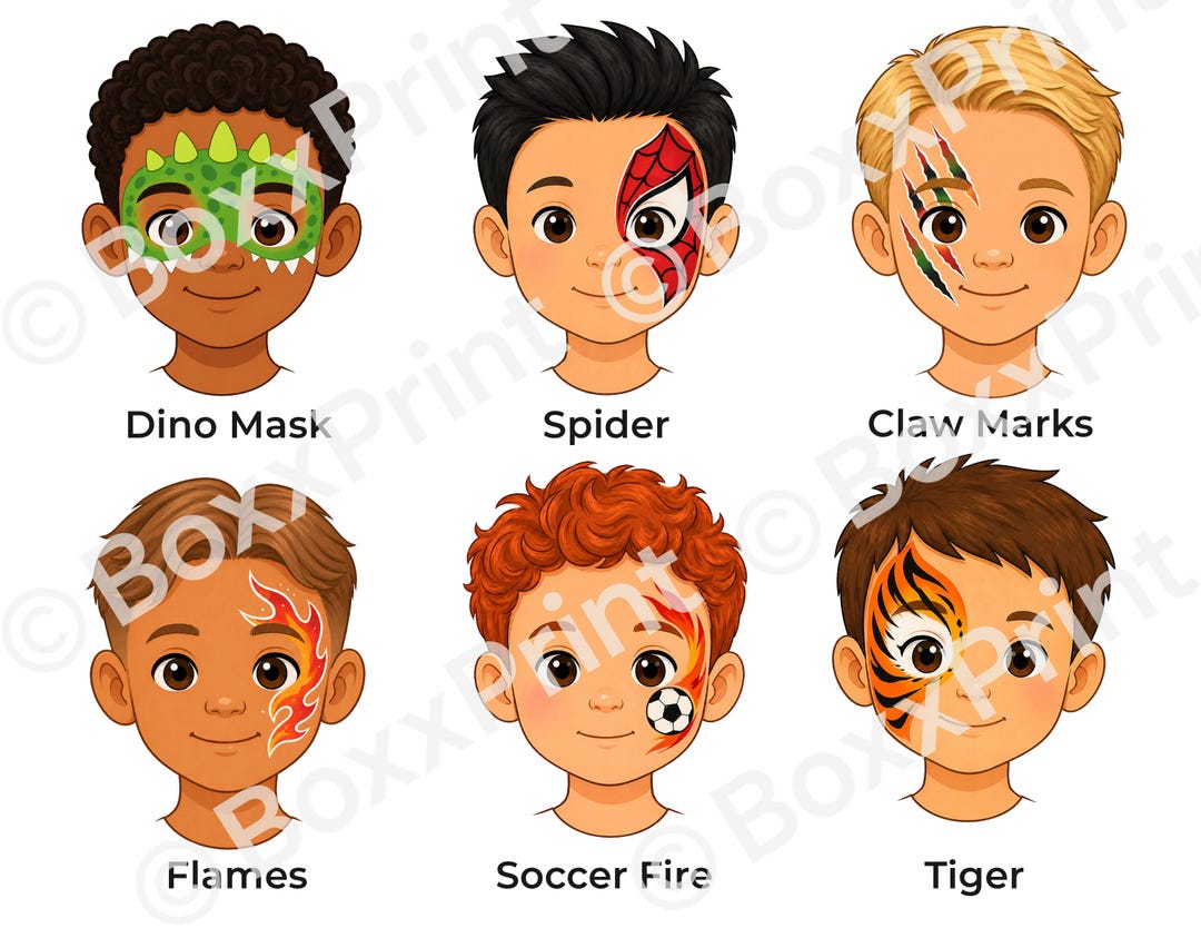Simple Face Paint Menu Boys | Easy Face Painting | Beginner Friendly ...