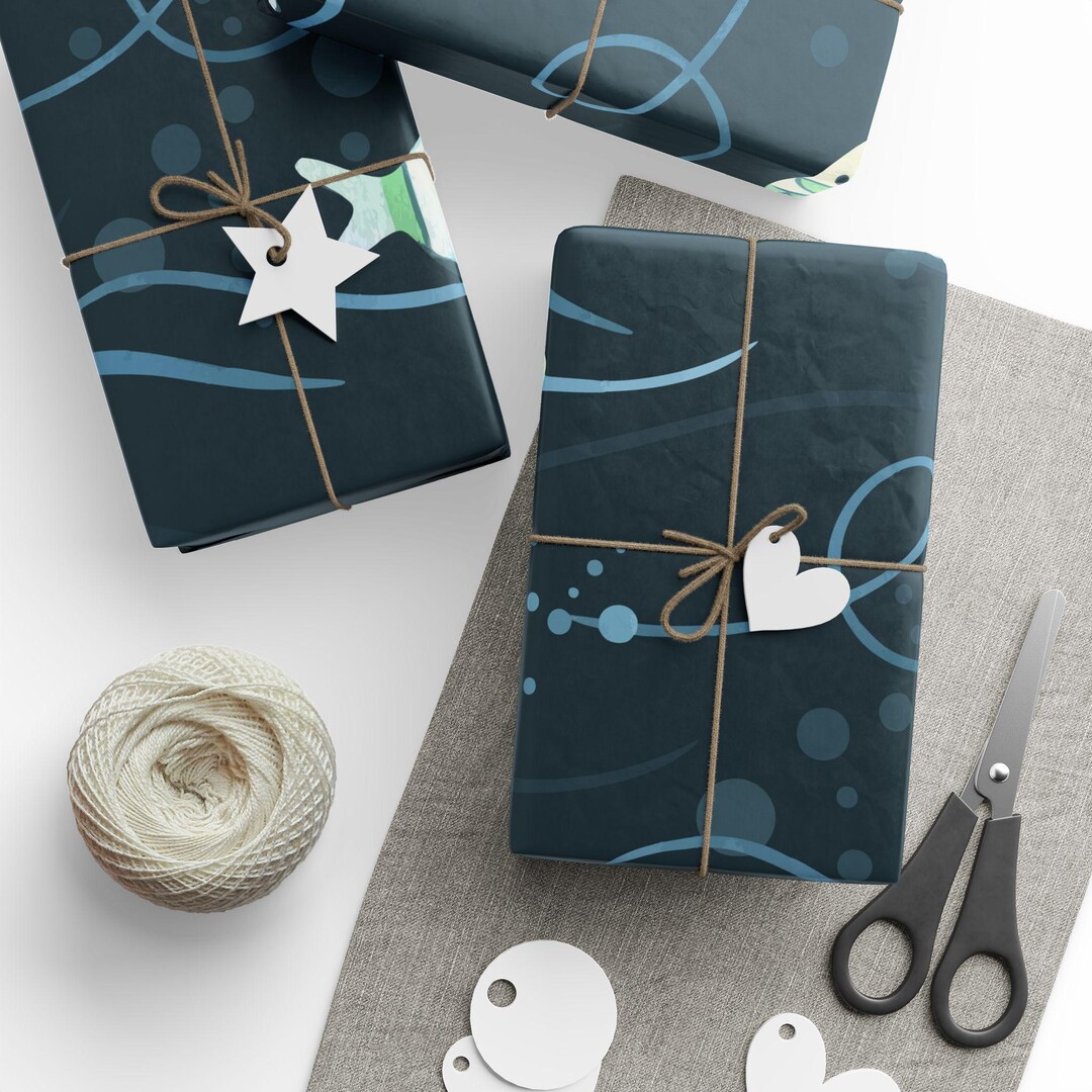 Marine Life Gift Wrap: Underwater Theme, Eco-friendly Inks - Etsy