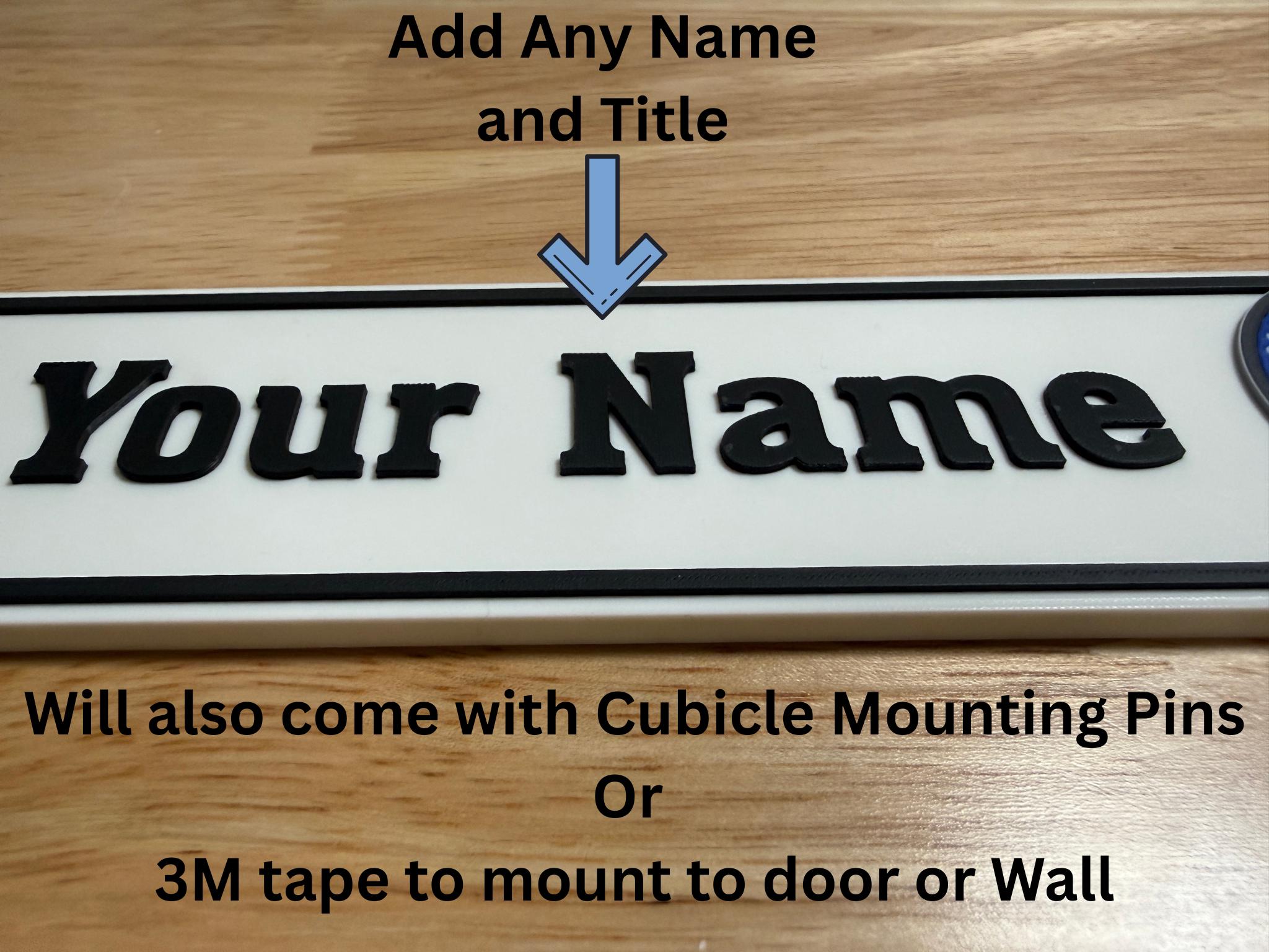 Custom Office Nameplate With Logo, Cubicle Name Plate, Personalized ...
