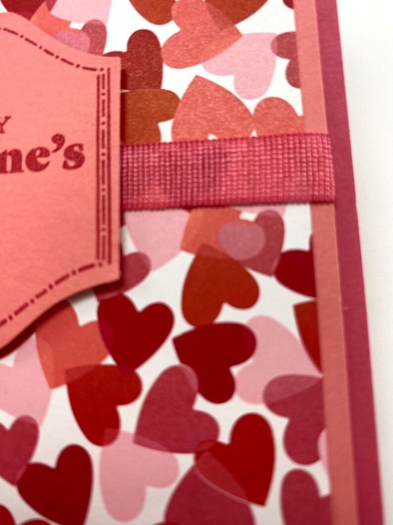 Handmade Valentine's Day Cards - Pink & Red Hearts, Set of 4 - Etsy