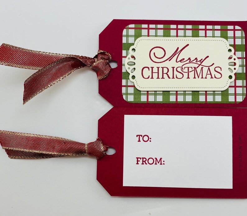 Handmade Christmas Gift Tags – Red & Green Plaid, Set of 2 - Etsy