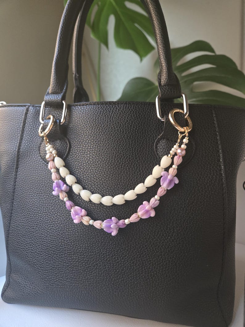 Clay Pink & Purple Crown Flower, Pikake Beads, With Pink Freshwater ...