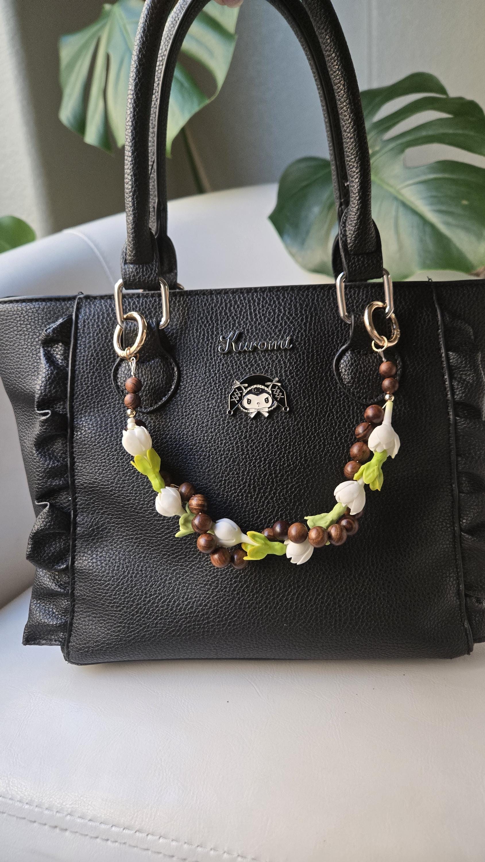 Clay Pakalana, Pikake Blooms, and Wood Bead Purse Lei Charm - Etsy