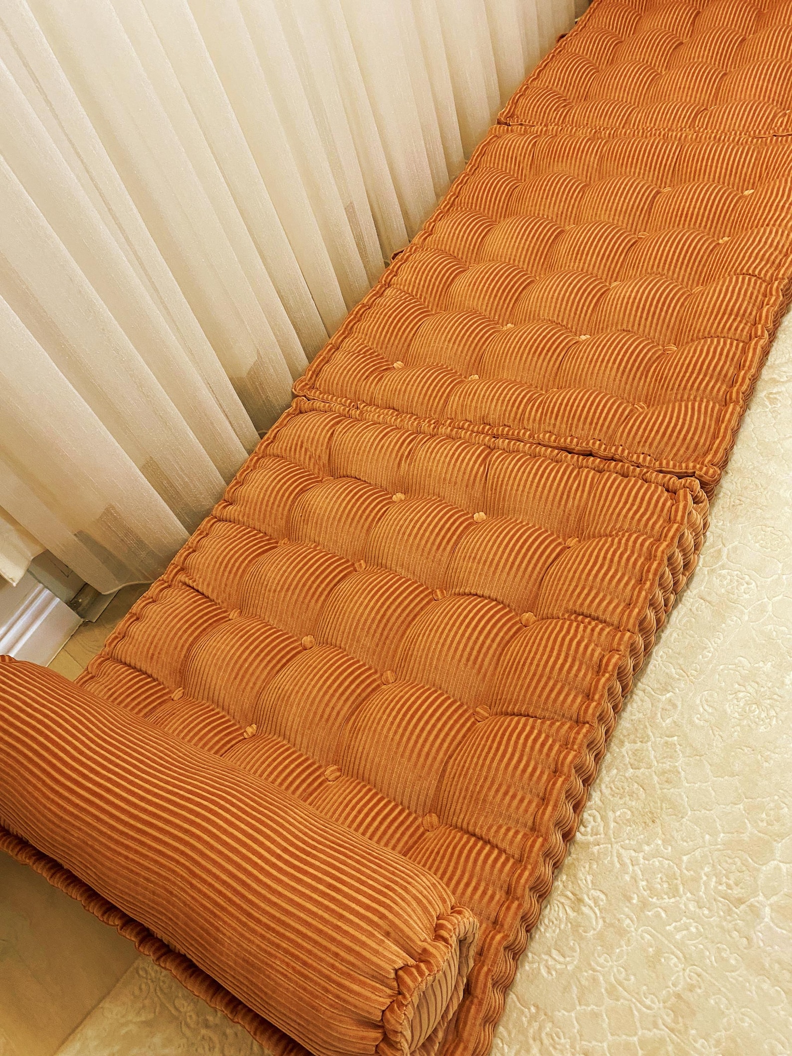 Tufted Corduroy Velvet French Cushion: Elegant Sofa, Bench, or Floor ...