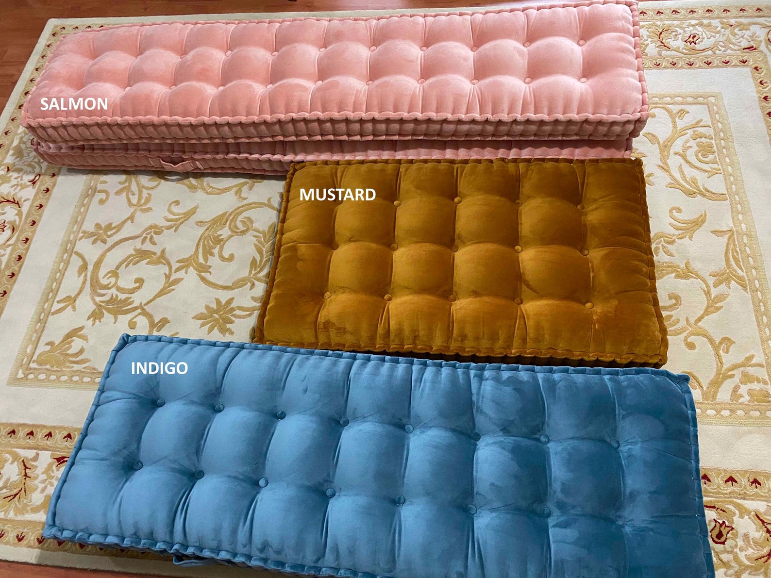 Tufted Velvet French Cushion: Custom Bench, Sofa, or Window Seat - Etsy