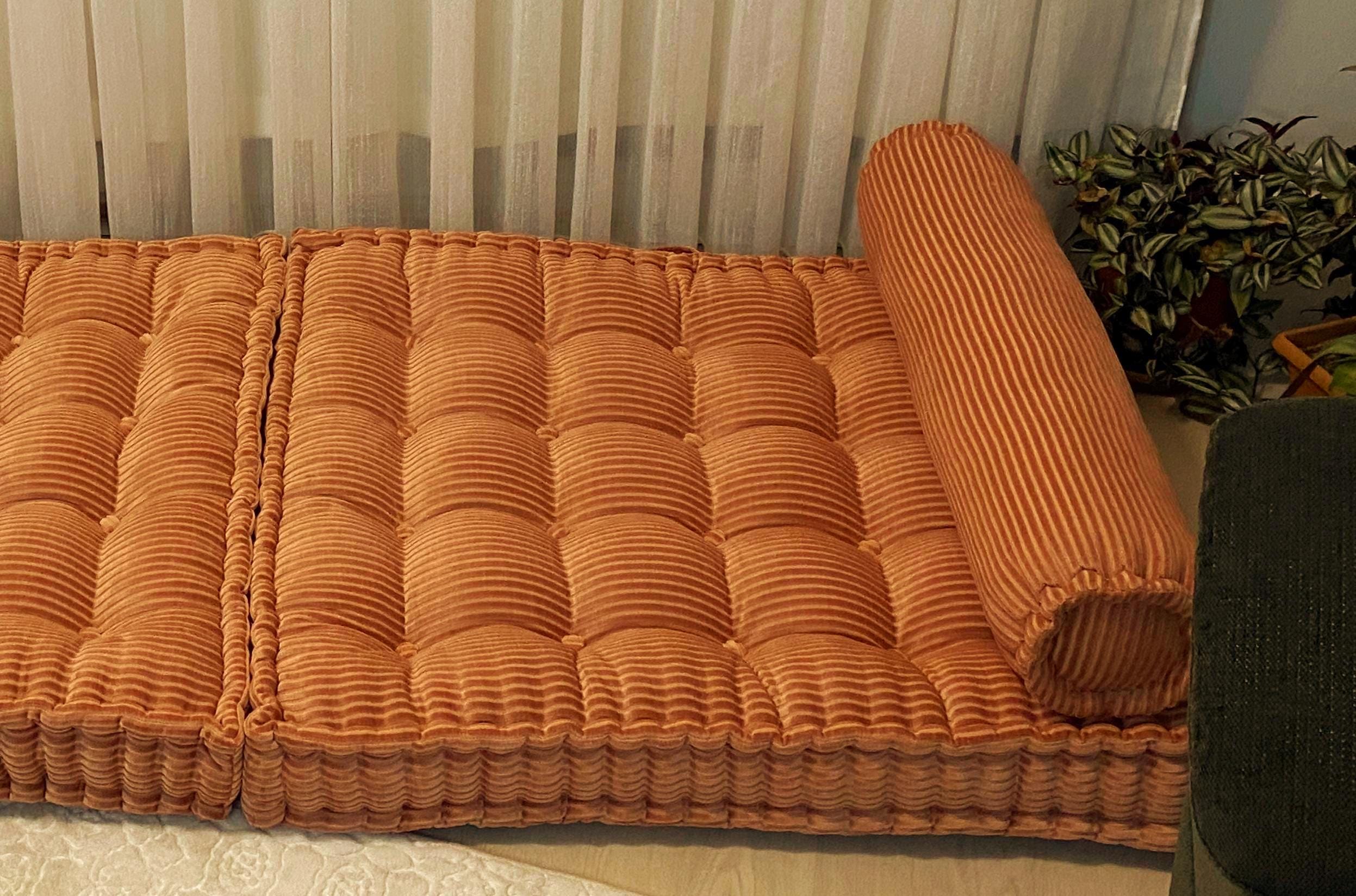 Tufted Corduroy Velvet French Cushion: Elegant Sofa, Bench, or Floor ...
