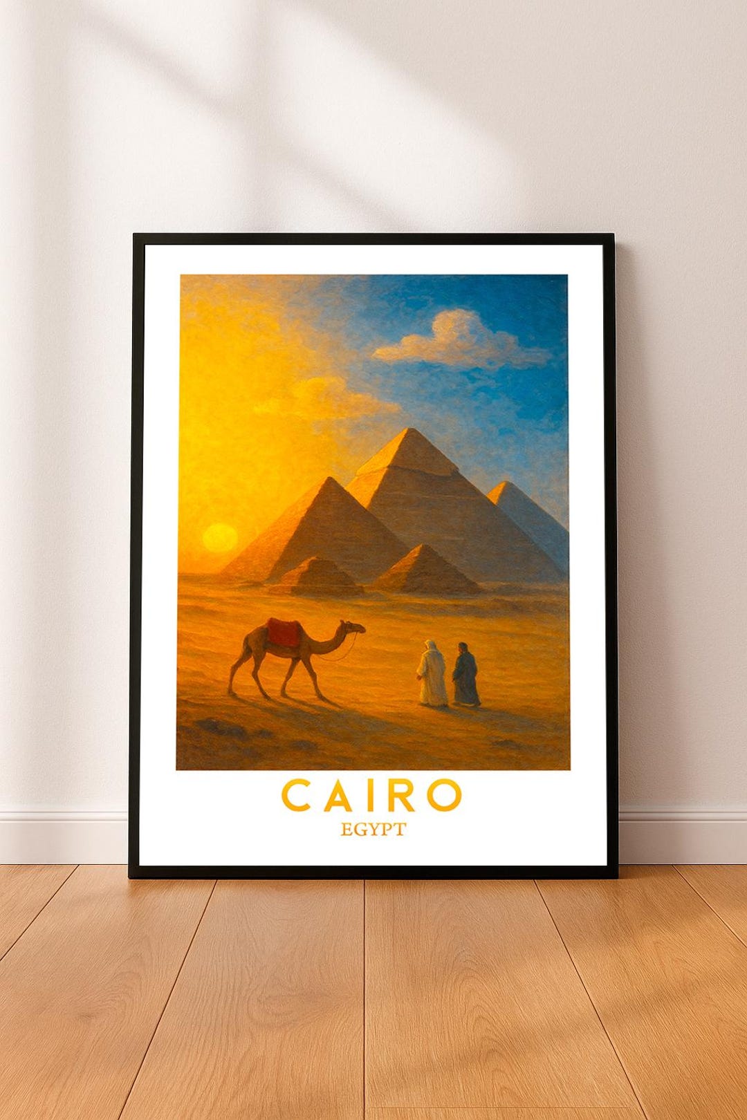 Travel Print – Pyramids of Giza at Sunset in Cairo, Wall Art (instant ...