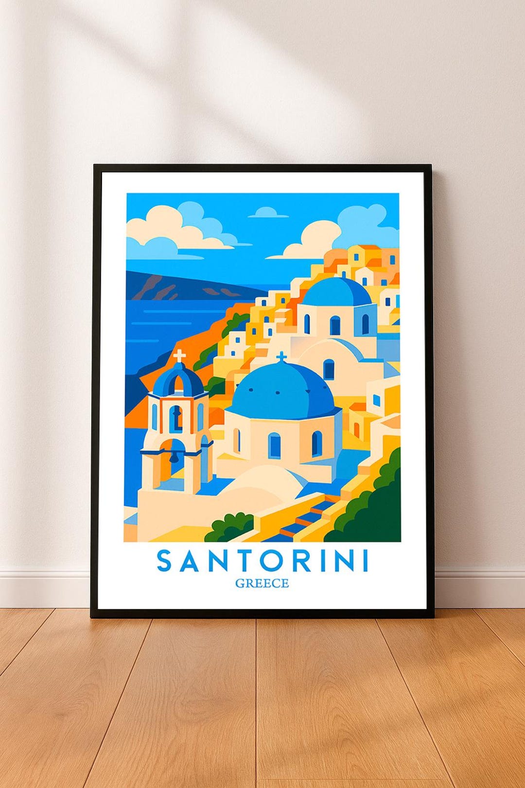 Travel Print – Santorini Blue Domes in Oia, Wall Art (instant Download ...