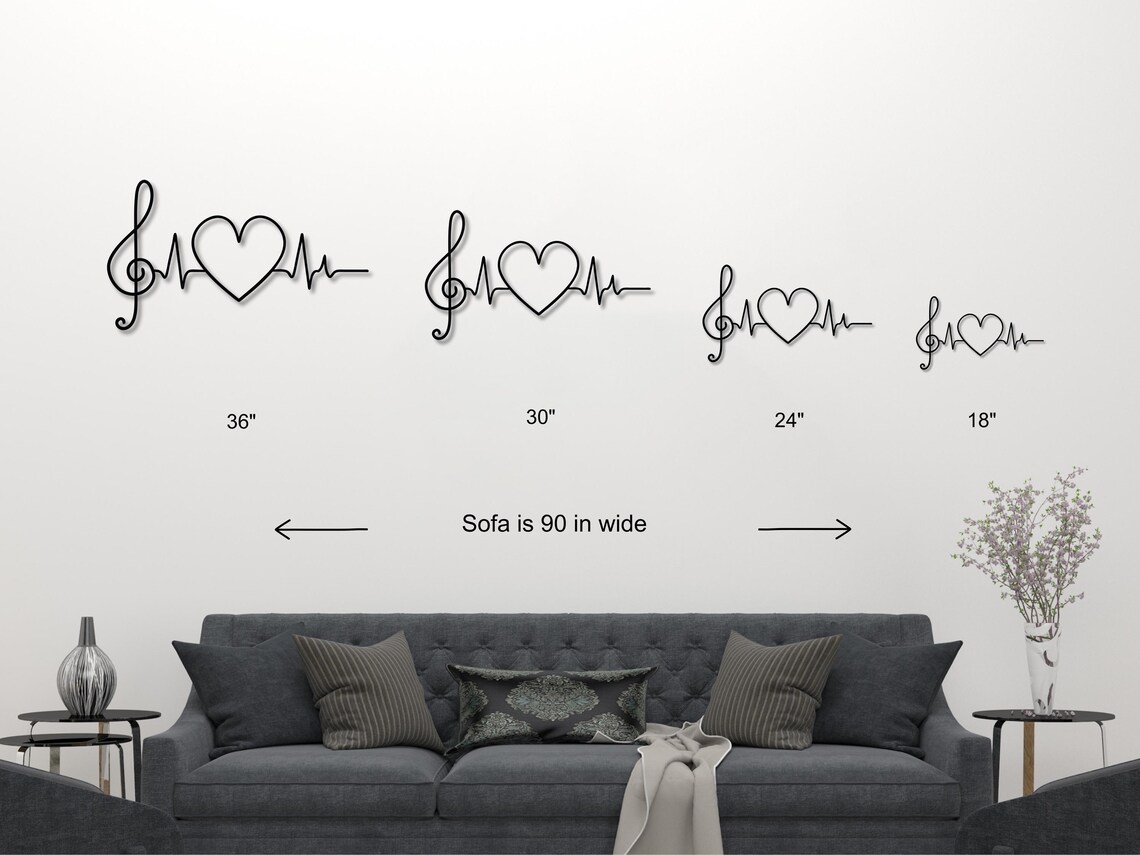 Metal Music Heartbeat Wall Art: Modern Soundwave Decor - Etsy