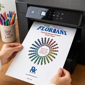 Floriani Deluxe Thread Color Chart PDF | Printable Embroidery Thread ...