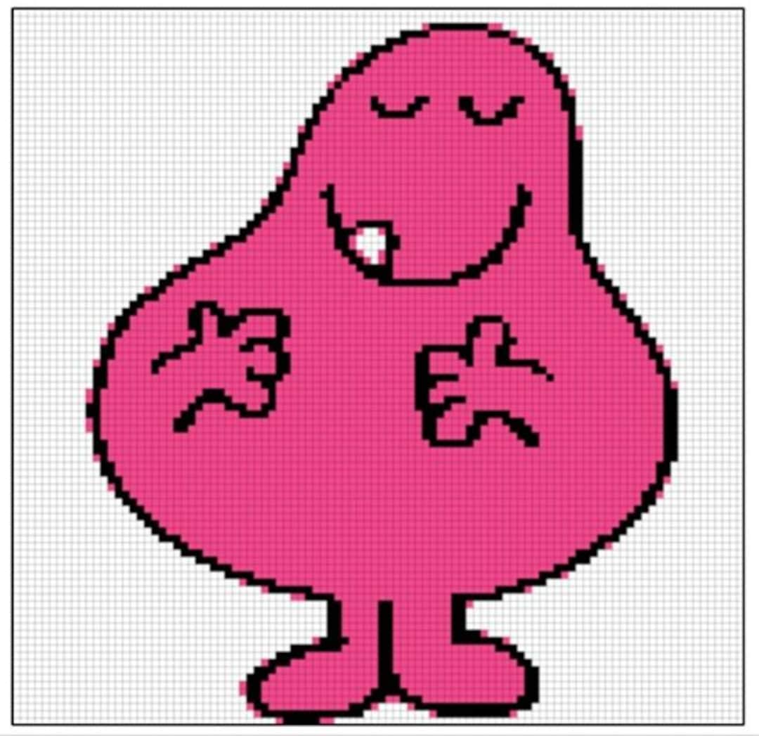 Mr Men 18x18cm Large Print Cross Stitch Pattern Mr Greedy - Etsy