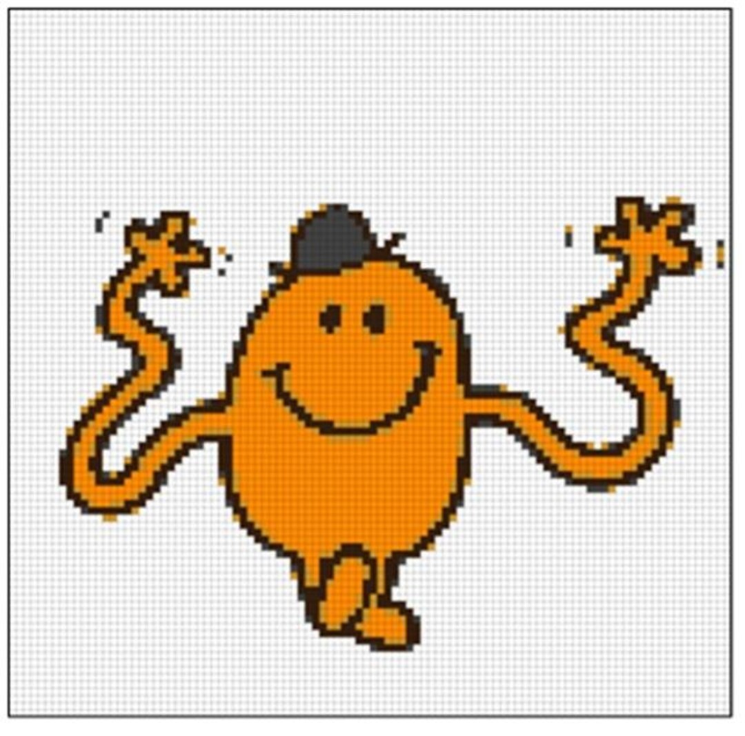 Mr Men 18x18cm Cross Stitch Pattern Mr Tickle With DMC Chart - Etsy