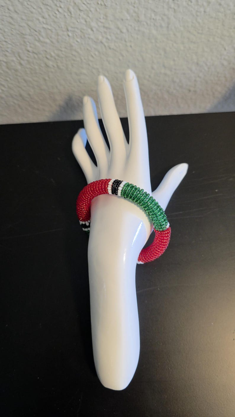 Handmade Maasai Beaded Bangle: Colorful African Tribal Bracelet - Etsy