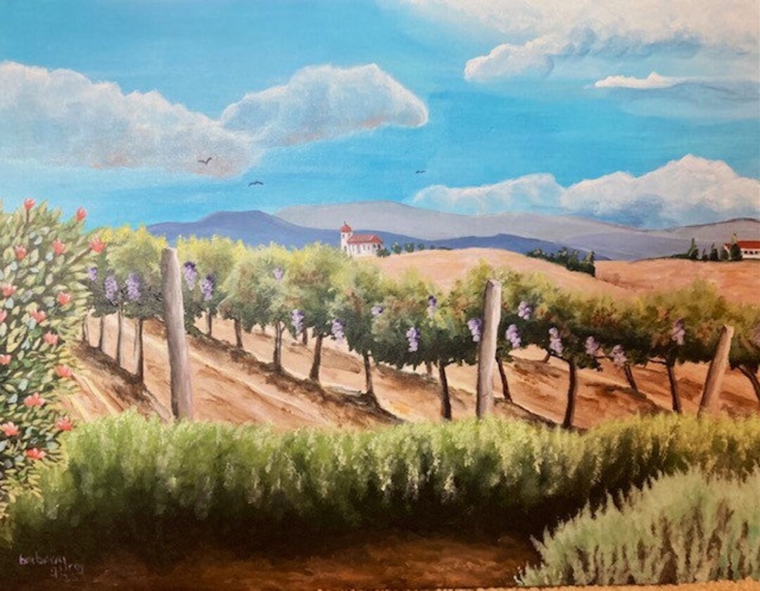 Temecula California Winery Acrylic Painting - Etsy
