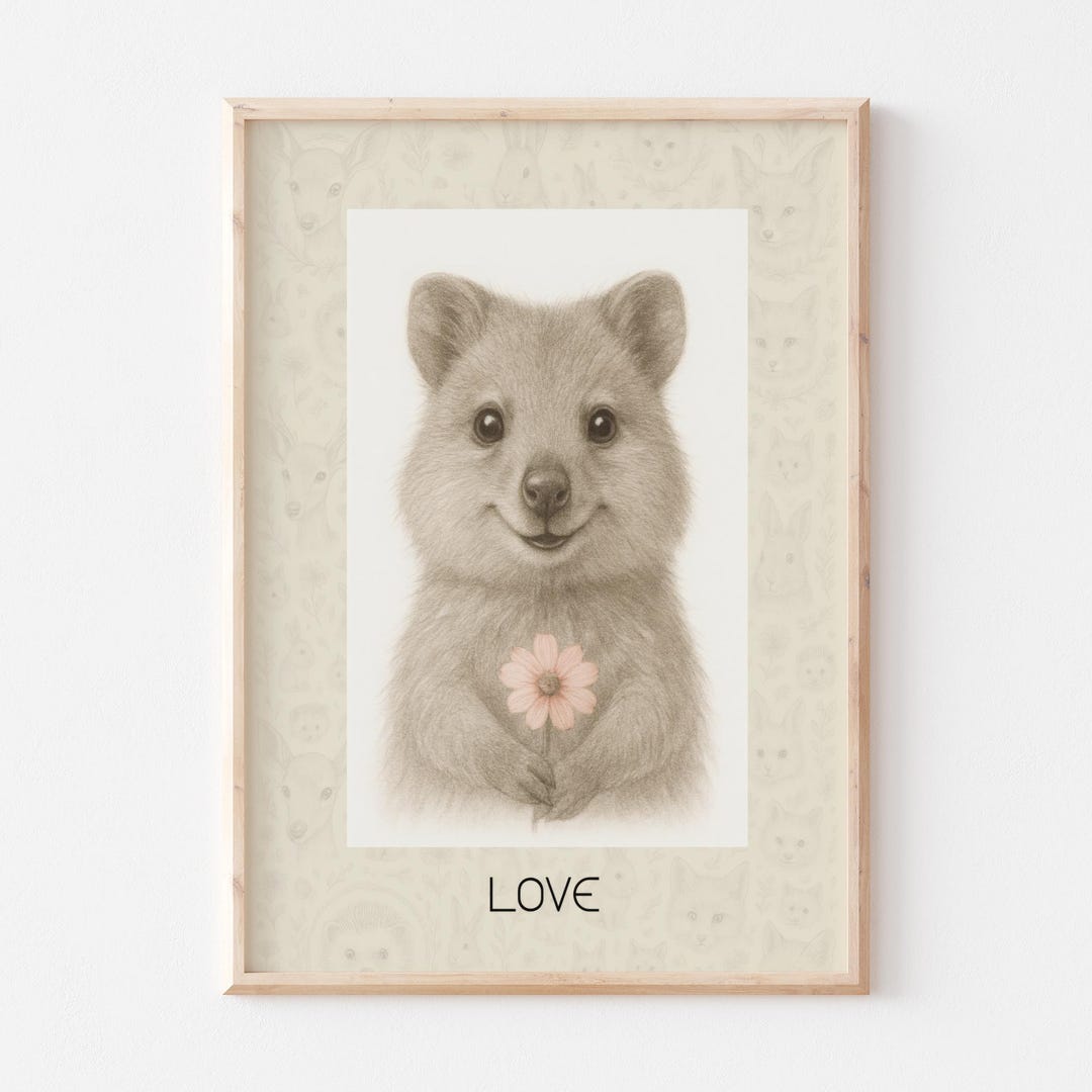 Quokka Nursery Wall Art – Printable Animal Illustration (digital ...