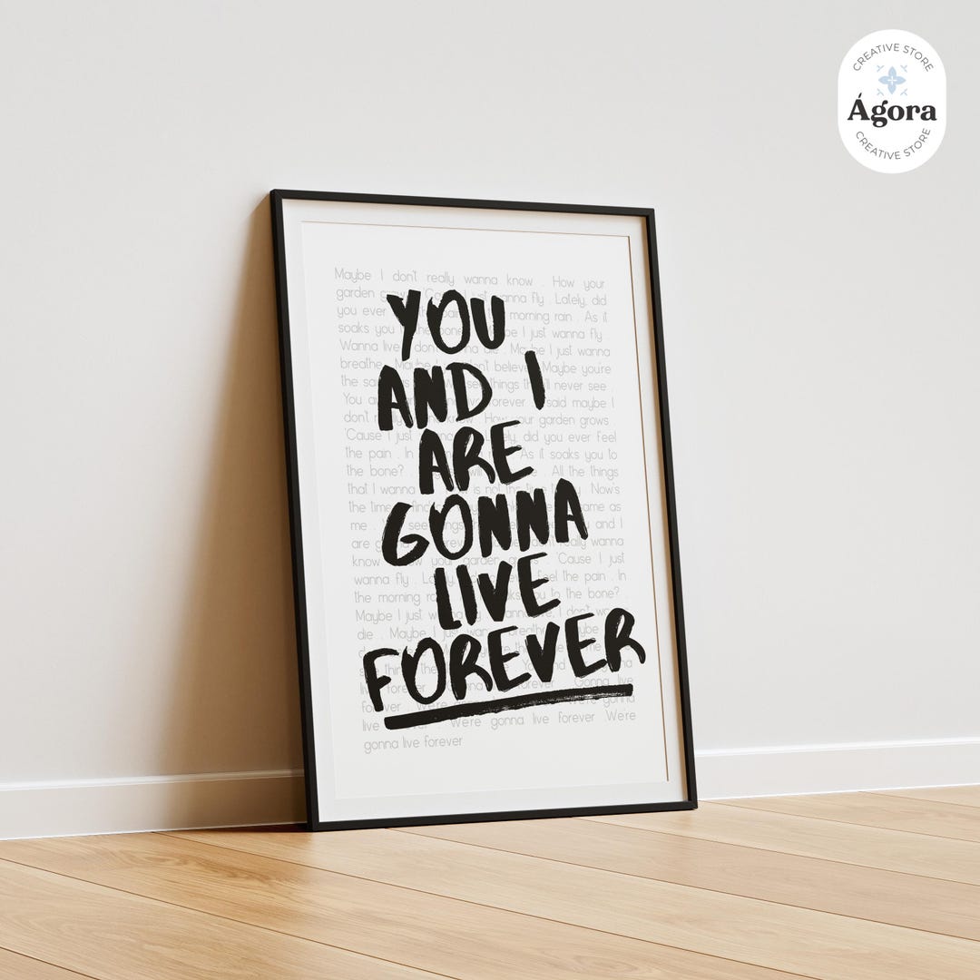 Live Forever Poster – Printable Music Wall Art - Etsy UK