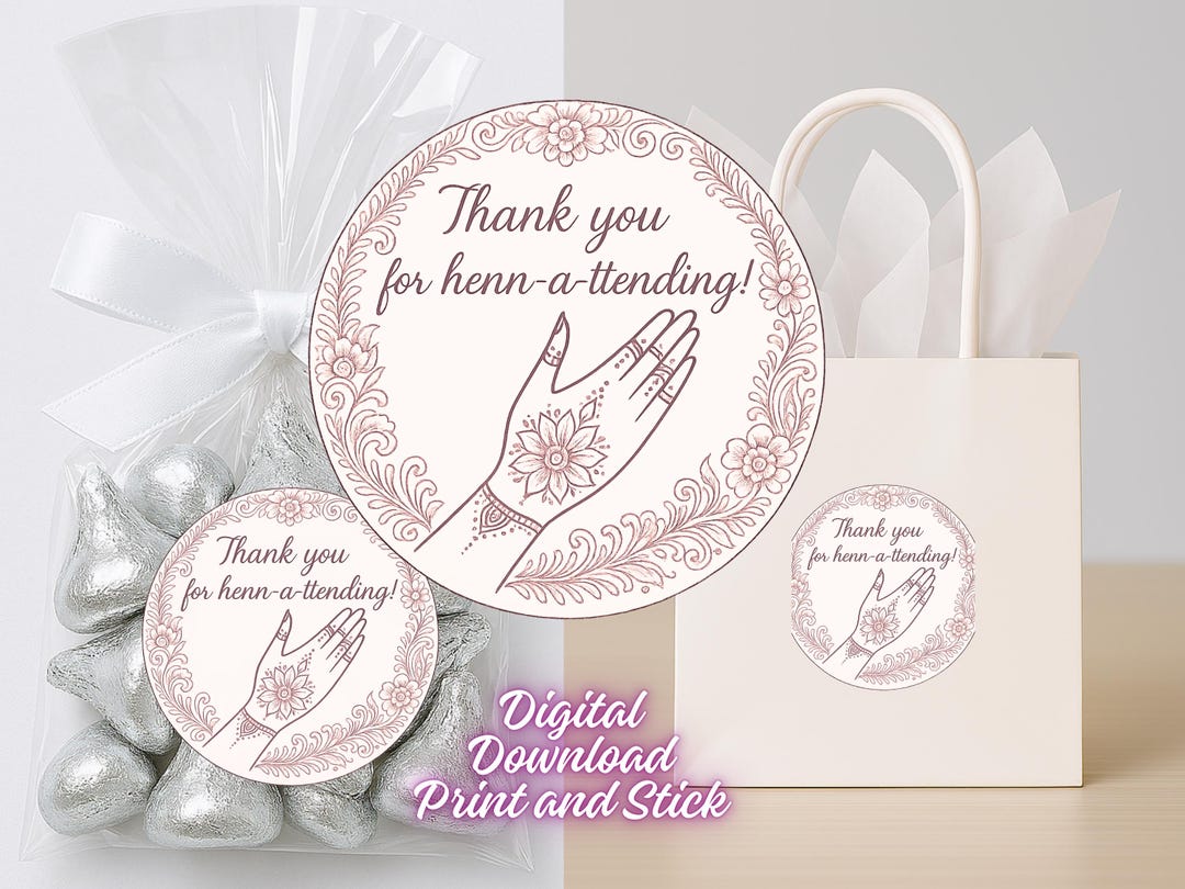 Mehendi Party Favor Tags: Indian Wedding Decor (digital Download, PDF ...