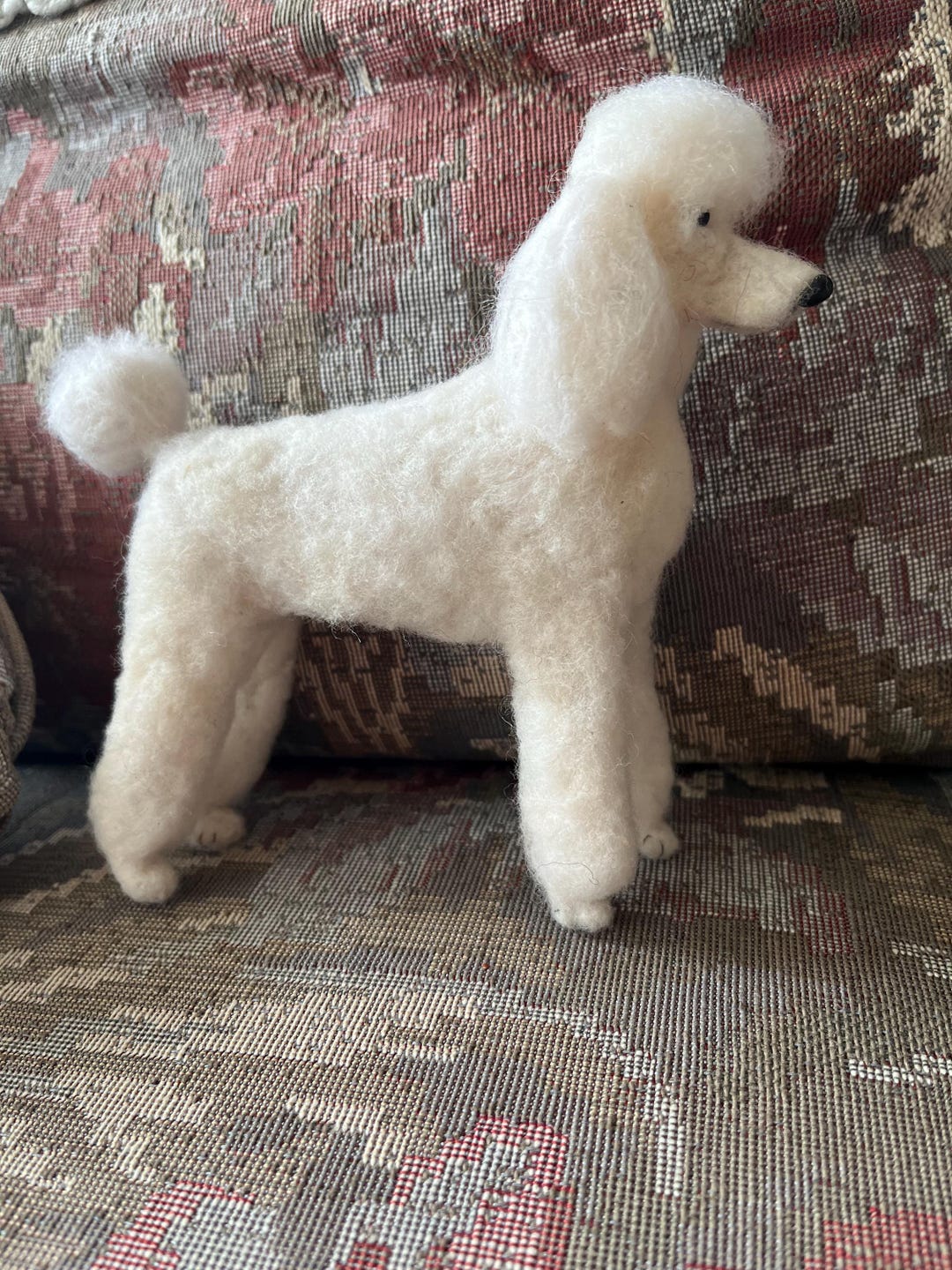 Poodle 6" Needle Felted Dog, White Standard, SIT (susan Innes Trudell ...