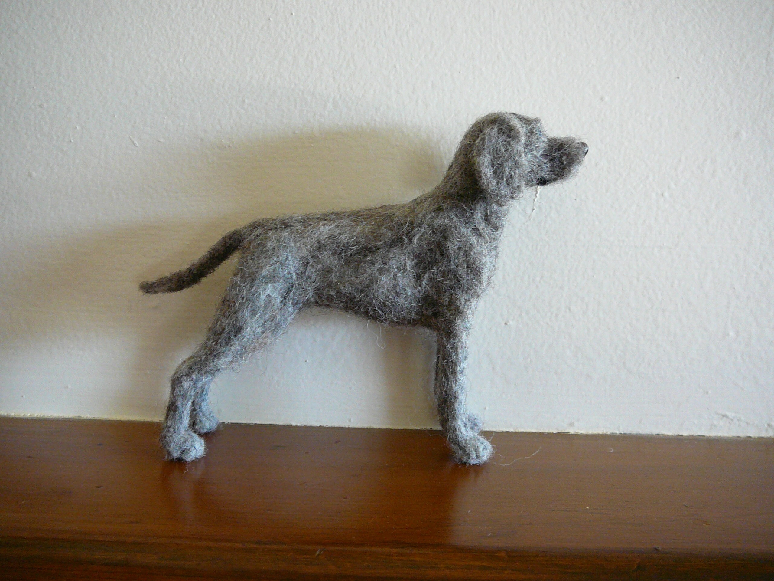 Weimaraner Needle Felted Gray Dog Sculpture, SIT susan Innes Trudell ...