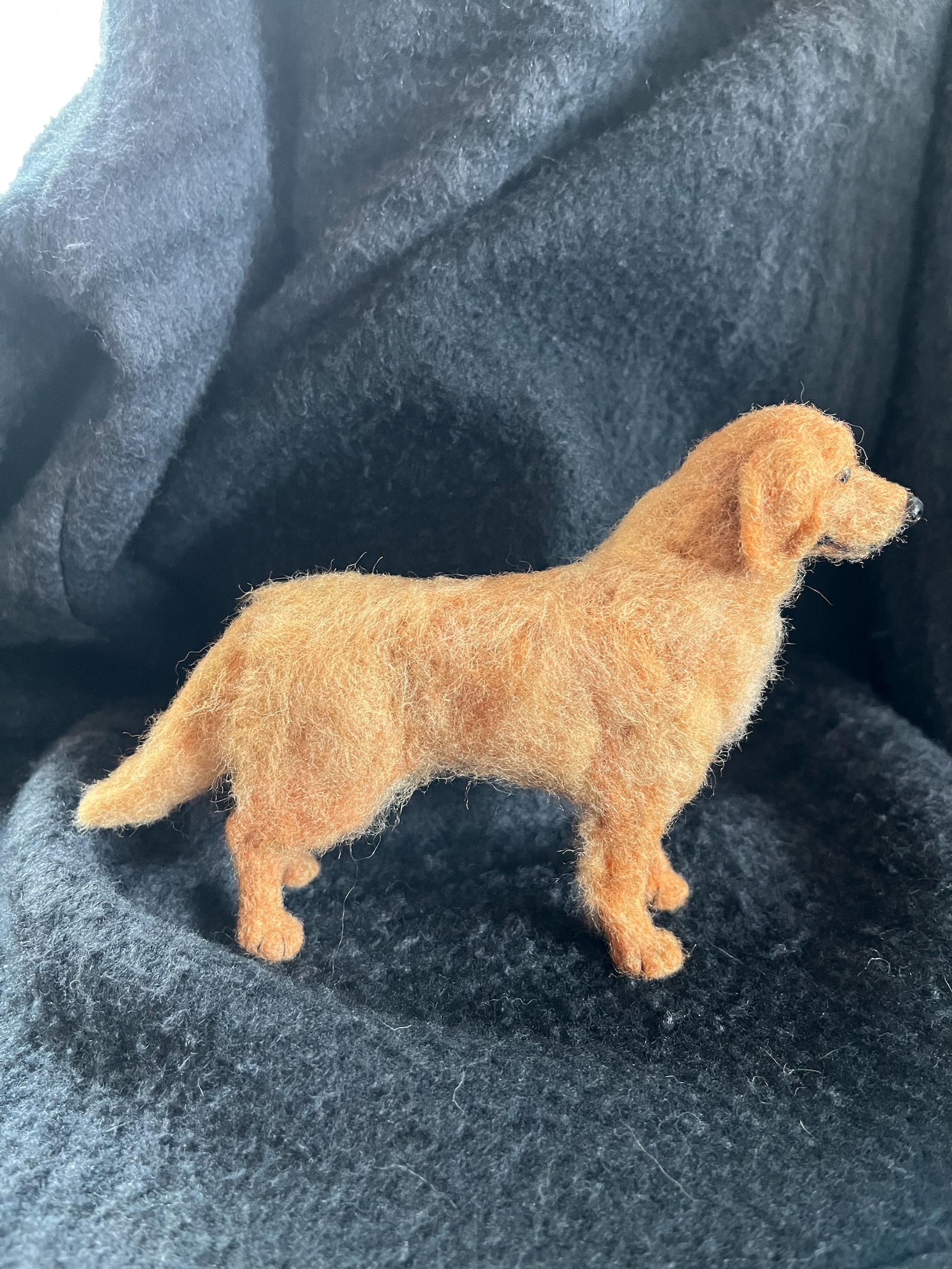 Needle Felted Golden Retriever 6" Dog Sculpture Collectible Miniature ...