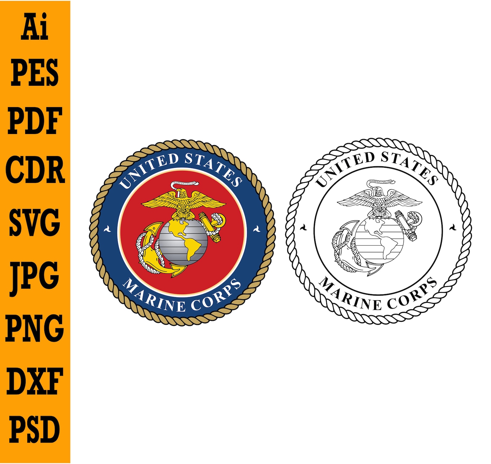 US Marine Corps - Vet Logo Svg - Army - Navy - Military Rope – SVG, Png ...