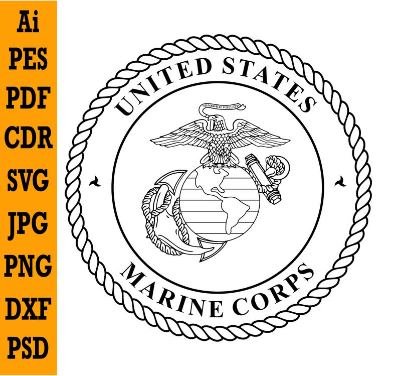 US Marine Corps - Vet Logo Svg - Army - Navy - Military Rope – SVG, Png ...