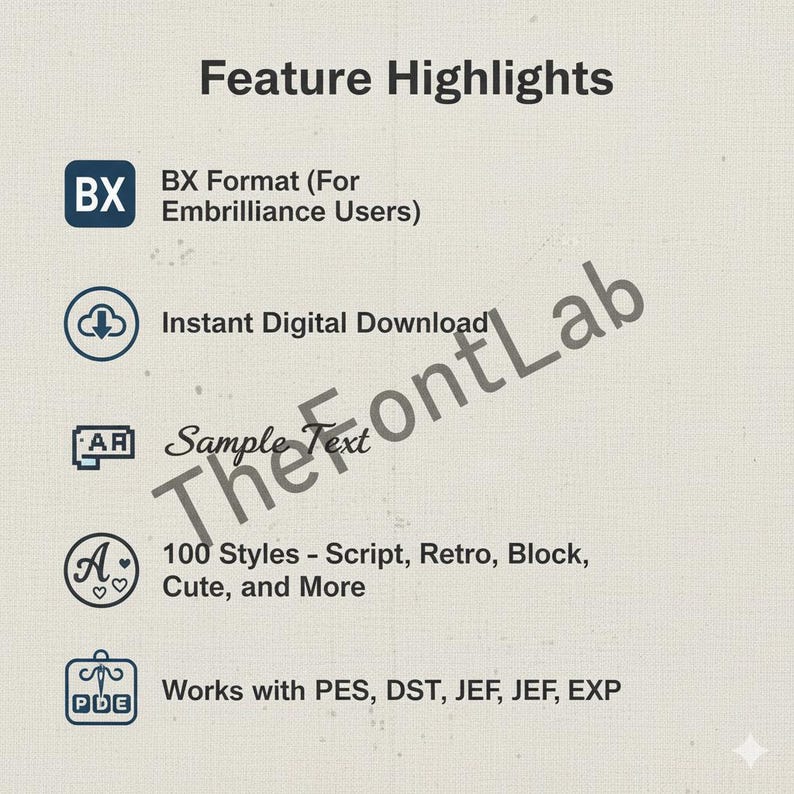 100 BX Embroidery Fonts Bundle: Machine Embroidery Alphabet (download ...