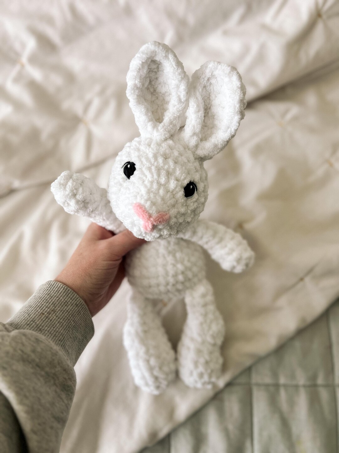 Bunny Rabbit Crochet Plushie - Handmade Stuffie | Easter Stuffed Animal ...