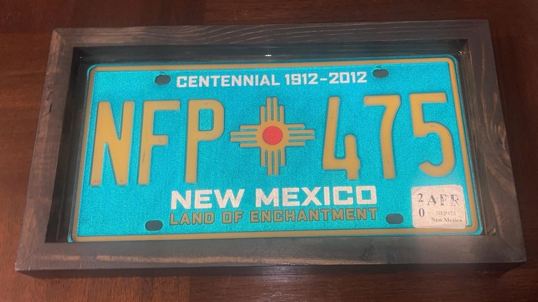 Handmade New Mexico License Plate Tray – Rustic Epoxy Wood Catch-all ...