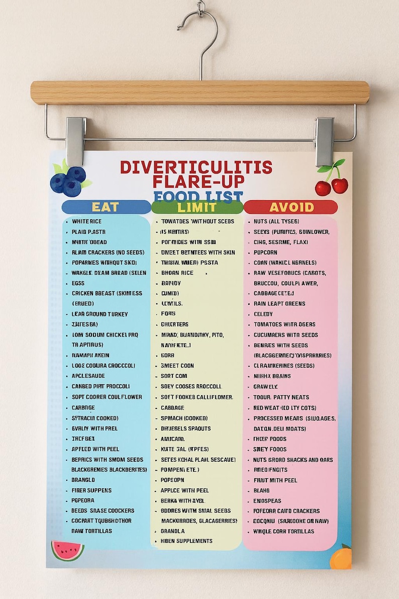 Diverticulitis Food List, Flare-up Diet Guide (PDF) - Etsy